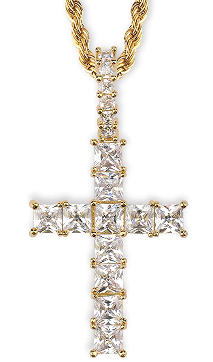 Iced Out Princess Cut Cross! – Cz Customs