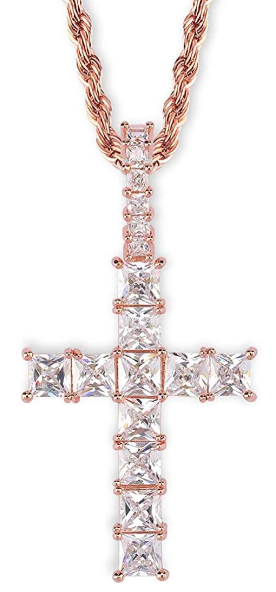 Iced Out Princess Cut Cross! – Cz Customs